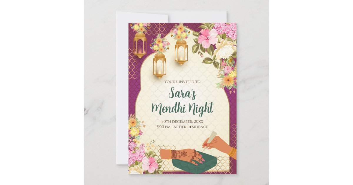 Digital Dholki invite & Digital Mehndi invitations | Zazzle