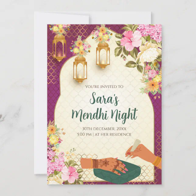 Digital Dholki invite & Digital Mehndi invitations | Zazzle
