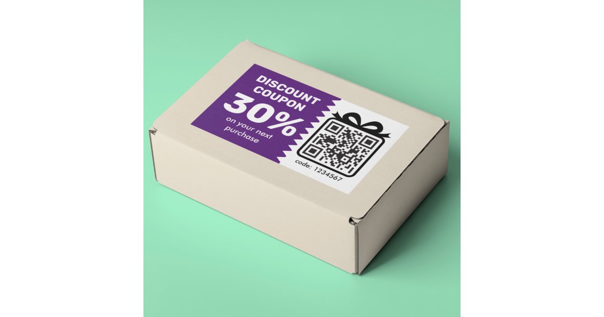 Digital Discount Coupon With QR Code And Logo Rectangular Sticker | Zazzle
