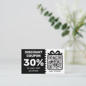 Digital Discount Coupon With QR Code Logo Black | Zazzle