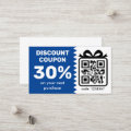 Digital Discount Coupon With QR Code Logo Blue | Zazzle