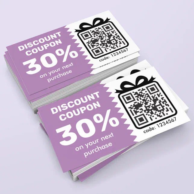 Digital Discount Coupon With QR Code Logo Lavender | Zazzle