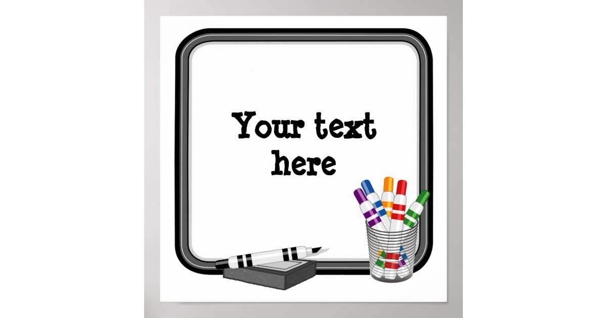 Digital Download Square Whiteboard Poster | Zazzle