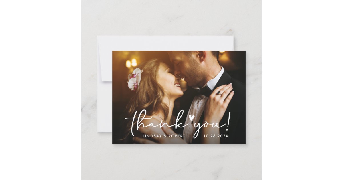 [Digital] Elegant Script Wedding Thank You Card | Zazzle