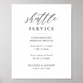Digital Elegant Wedding Shuttle Service Sign | Zazzle