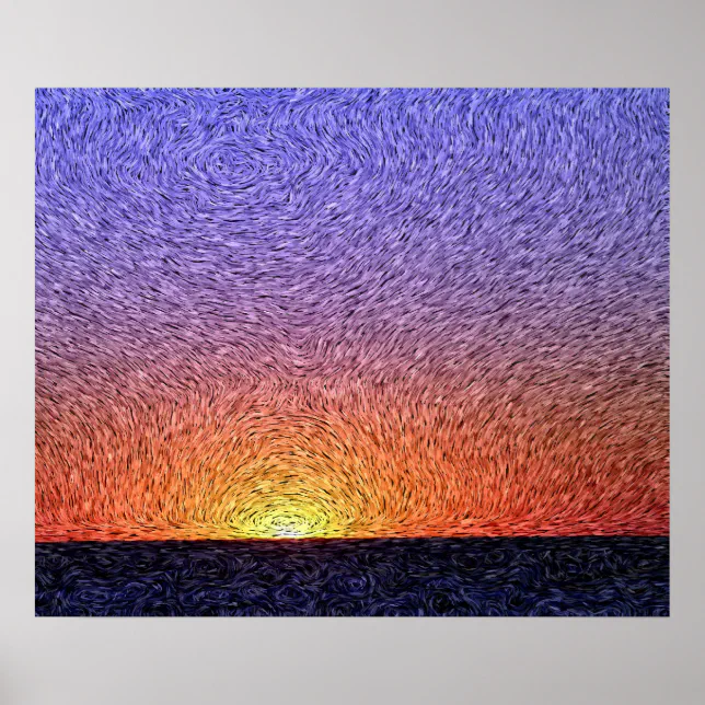 Digital Expressionism: Sunset [L] Poster | Zazzle