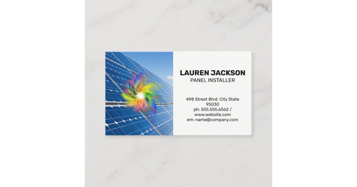 Digital Flower | Solar Panels Business Card | Zazzle
