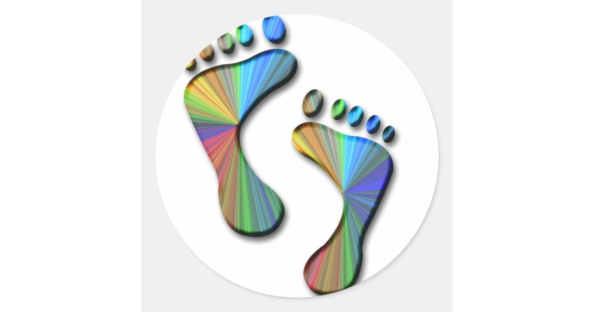 Digital Footprint Classic Round Sticker | Zazzle