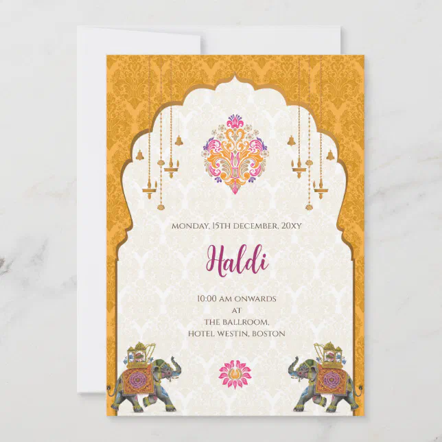 Digital Haldi invitation & Indian wedding card | Zazzle