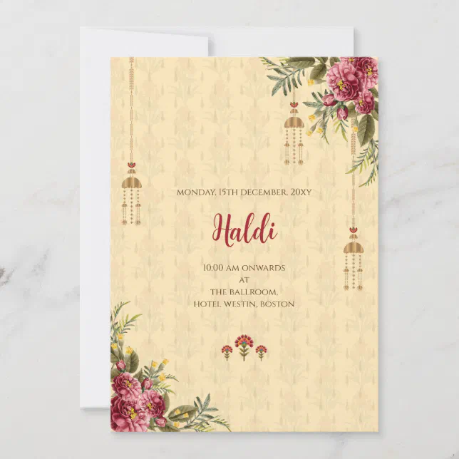Digital Haldi invitation & Indian wedding card | Zazzle