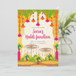 Digital Haldi invitation Mehndi invite Haldi cards | Zazzle