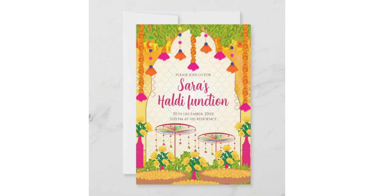 Digital Haldi invitation Mehndi invite Haldi cards | Zazzle