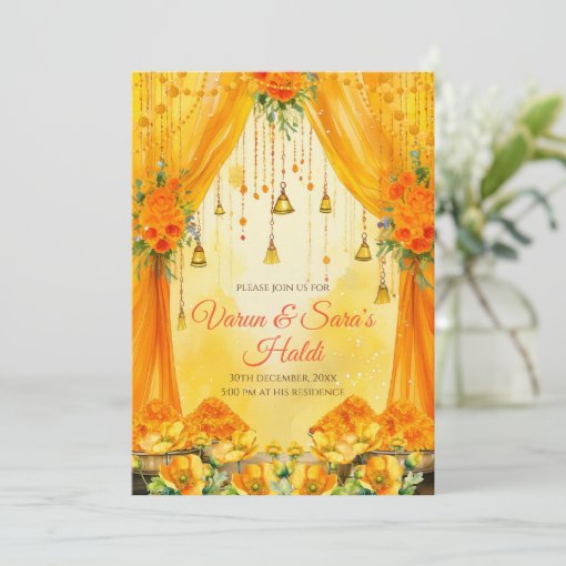 Digital Haldi invitations Haldi invites | Zazzle
