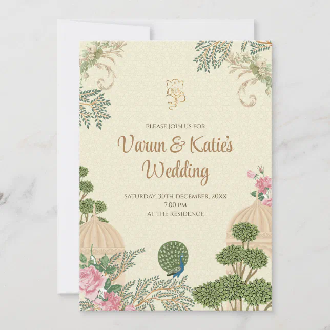 Digital Hindu invitation as Hindu wedding invite | Zazzle