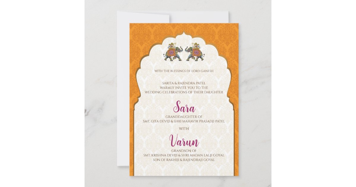 Digital Hindu Wedding card Indian wedding card | Zazzle