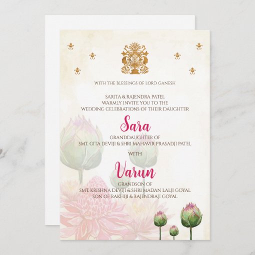 Digital Hindu Wedding card Indian wedding card | Zazzle