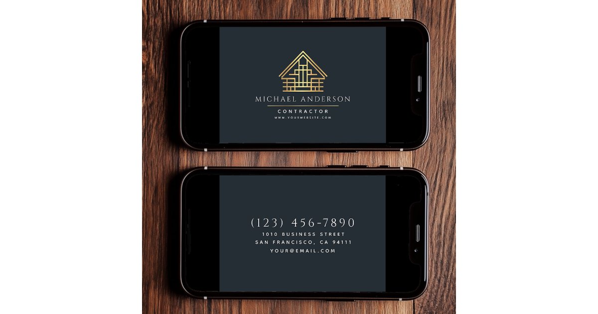 Digital Home Building Construction Blue Business Card | Zazzle