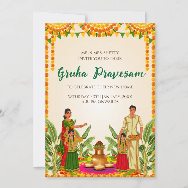 Digital House warming invite Gruhapravesam invite | Zazzle