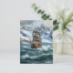 Digital illustration of sailing ship in the ocean postcard | Zazzle