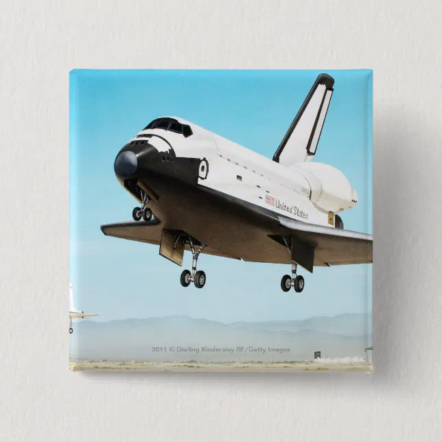 Digital illustration of Space Shuttle Pinback Button | Zazzle