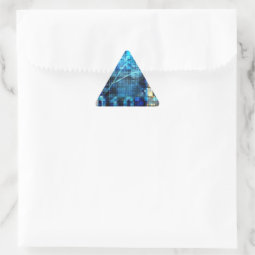 Digital Image Background Binary Code Technology Triangle Sticker | Zazzle