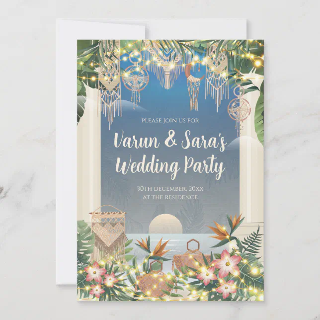 Digital Indian Cocktail Party invitation Indian | Zazzle