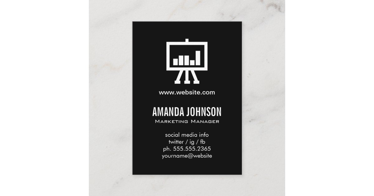 Digital Marketing / Black Business Card | Zazzle