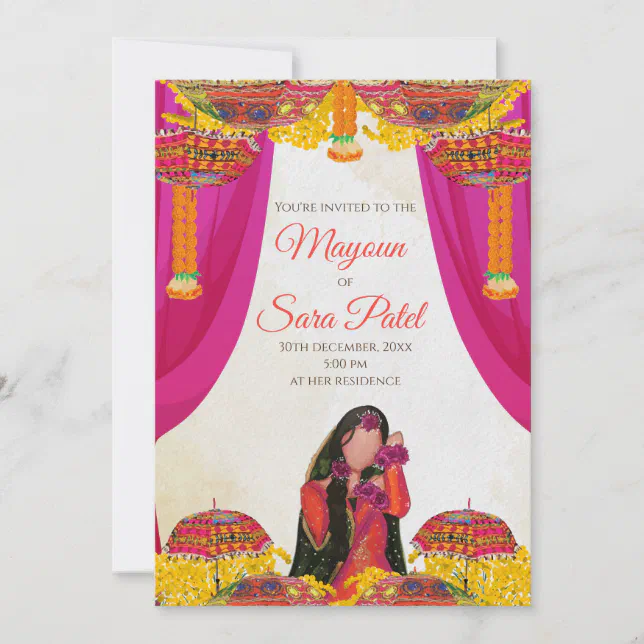 Digital Mayoun invitation & Wedding Haldi invites | Zazzle