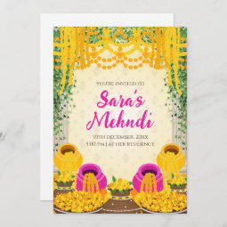 Digital Mehndi invitations as Dholki invitations | Zazzle