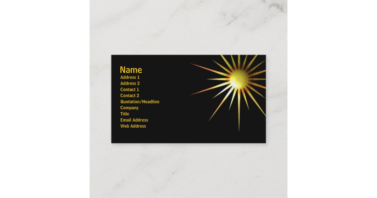 Digital Modern Sun Business Card | Zazzle