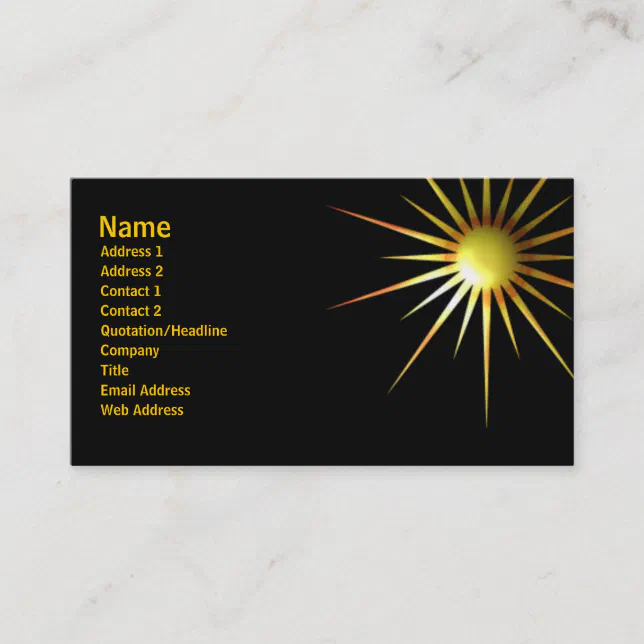 Digital Modern Sun Business Card | Zazzle