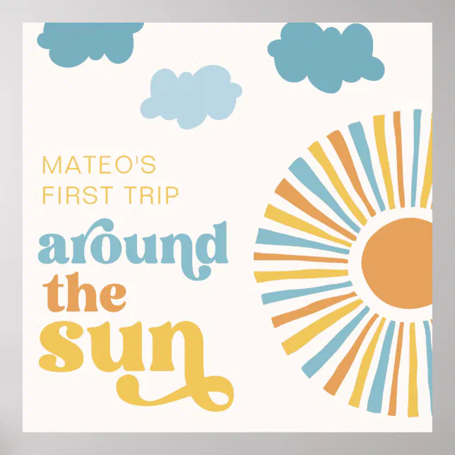 Digital or Printed Sun Birthday Poster | Zazzle
