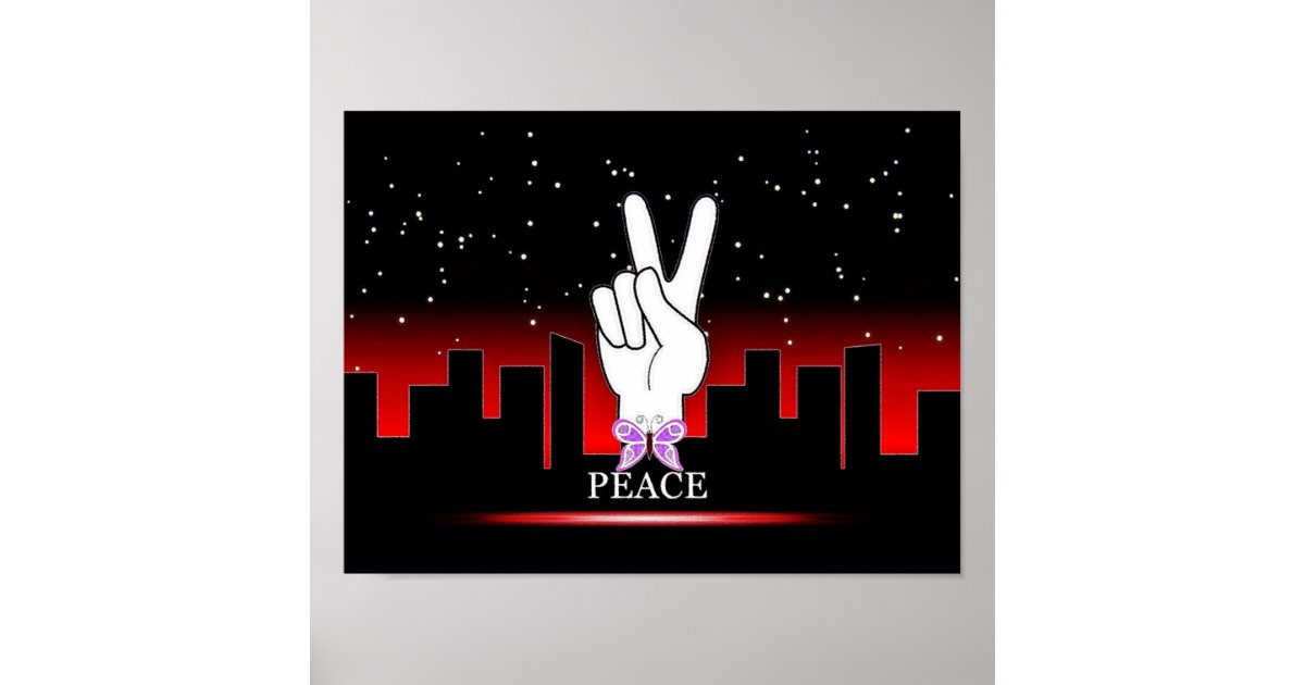 Digital Peace Art Poster | Zazzle