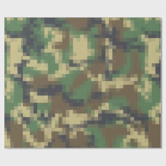 Digital Pixel Camouflage Pattern Wrapping Paper | Zazzle