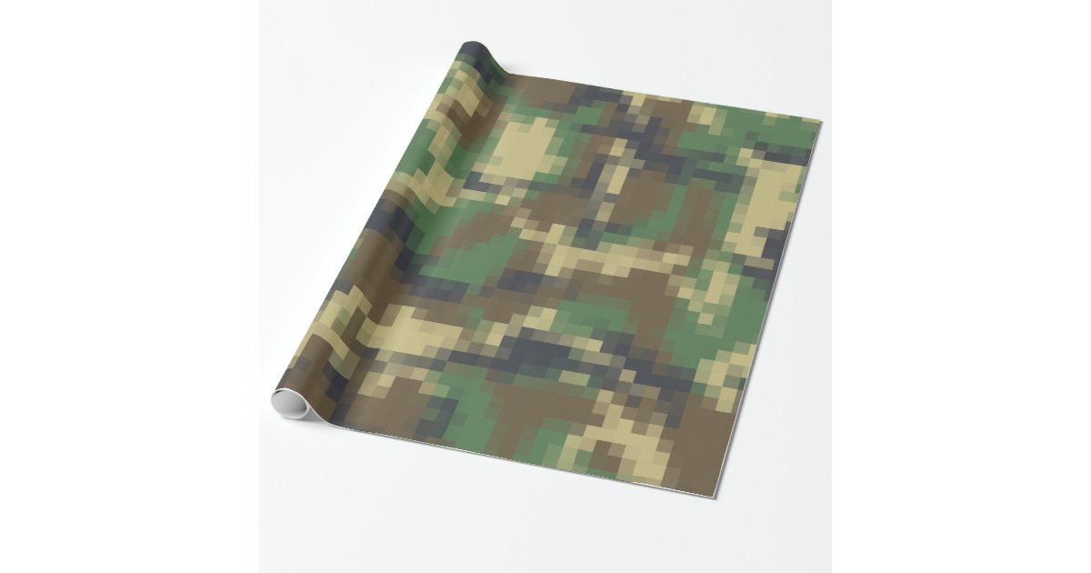 Digital Pixel Camouflage Pattern Wrapping Paper | Zazzle