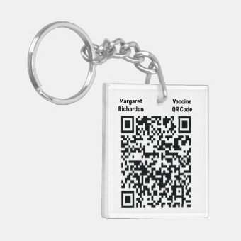 Digital QR Code Photo ID Keychain | Zazzle