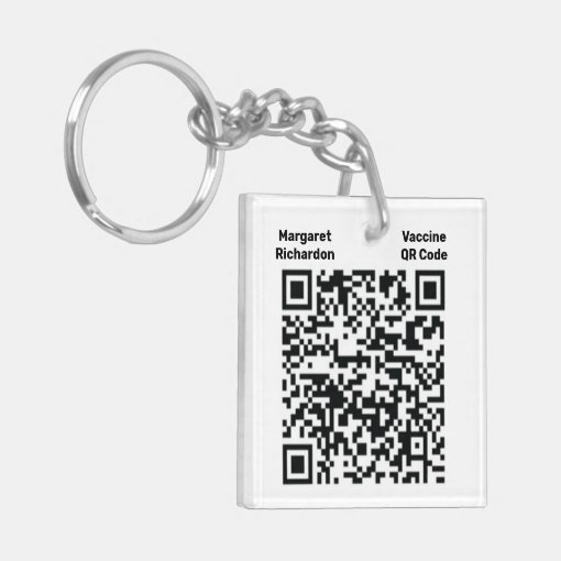 Digital QR Code Photo ID Keychain | Zazzle