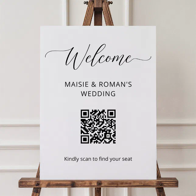 Digital Qr Code Seating Chart Foam Board | Zazzle