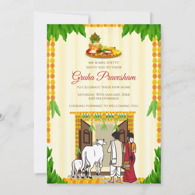 Digital Tamil Housewarming invitation Telugu | Zazzle