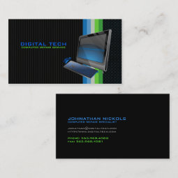 Digital Tech. Computer 2 Business Cards | Zazzle