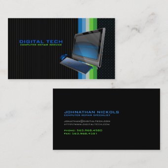 Digital Tech. Computer 2 Business Cards | Zazzle