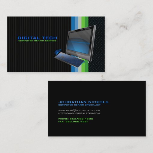 Digital Tech. Computer 2 Business Cards | Zazzle