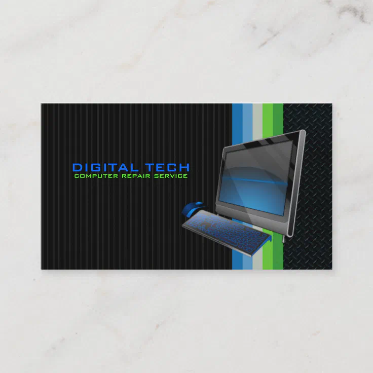 Digital Tech. Computer 2 Business Cards | Zazzle