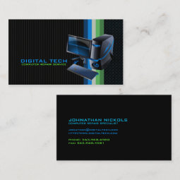 Digital Tech. Computer Business Cards | Zazzle