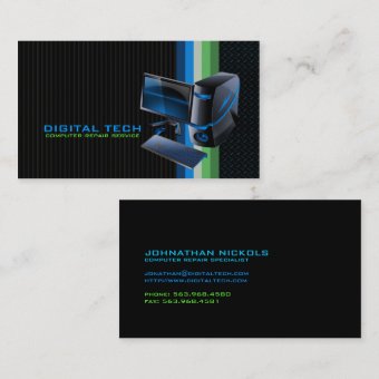 Digital Tech. Computer Business Cards | Zazzle