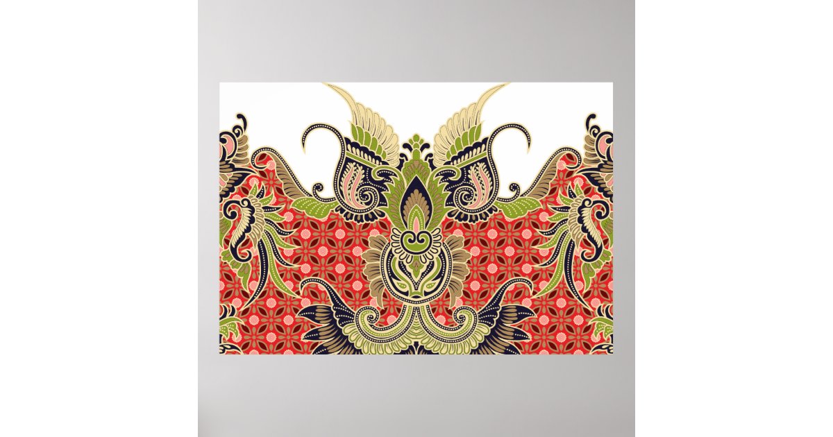digital textile design with beautiful bunch decora poster | Zazzle