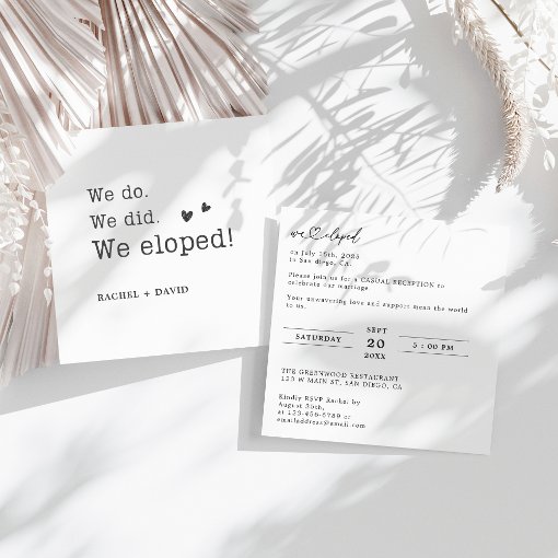 Digital We do We did We eloped Announcement | Zazzle