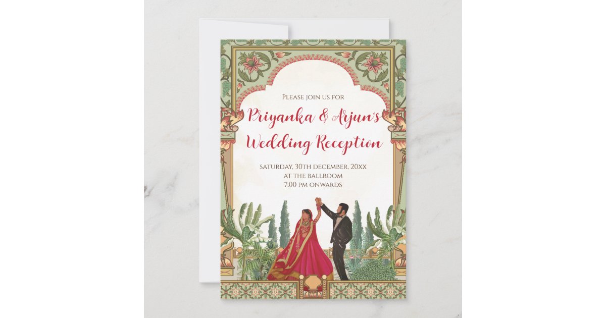 Digital Wedding Reception Invite Indian invitation | Zazzle
