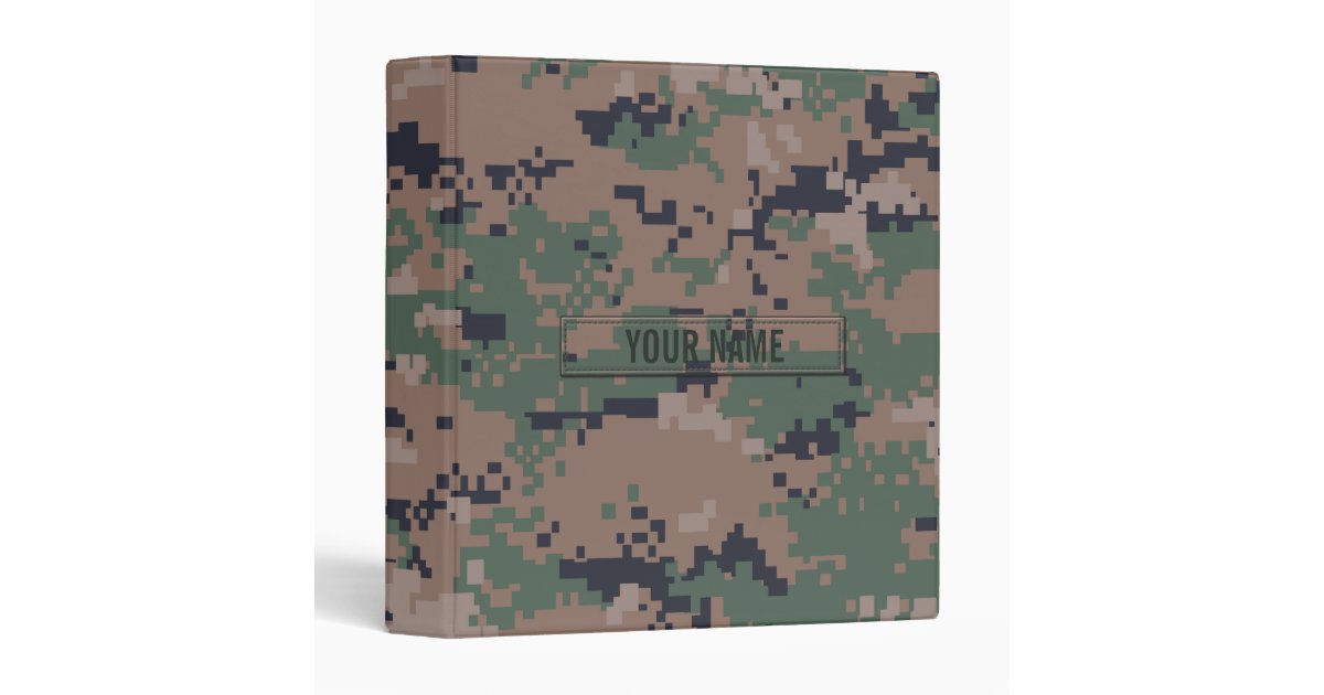 Digital Woodland Camouflage Customizable Binder | Zazzle