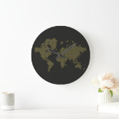 Digital World Map Large Clock | Zazzle